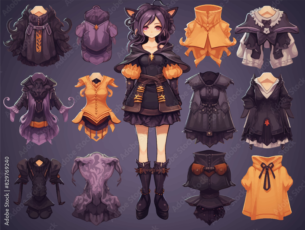 Anime manga cartoon characters for animation, motion graphic. Parts of ...