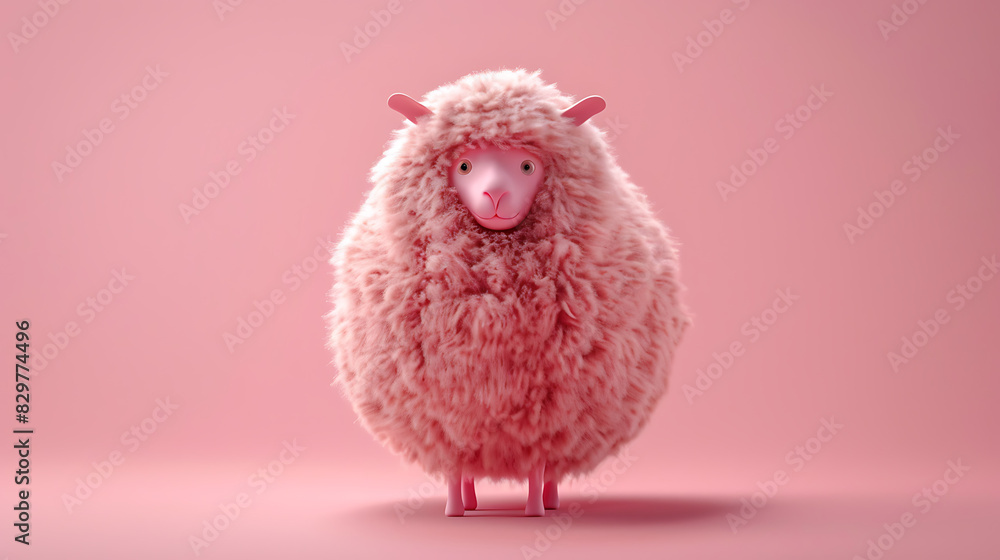 Cute pink sheep The cuteness of animals with beautiful fur and the ...
