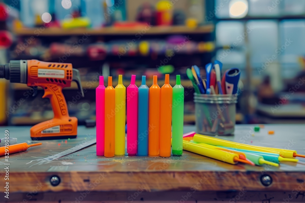 Show Glow HUD icon of glue sticks, lined up next to a glue gun on a ...
