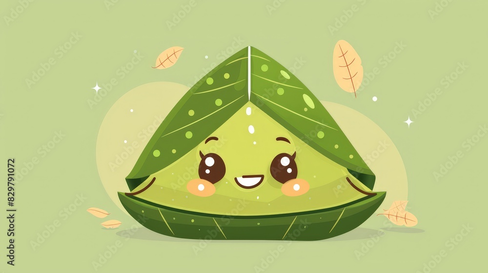 Featuring a minimalist, honeycore style, this cartoon Zongzi has big ...