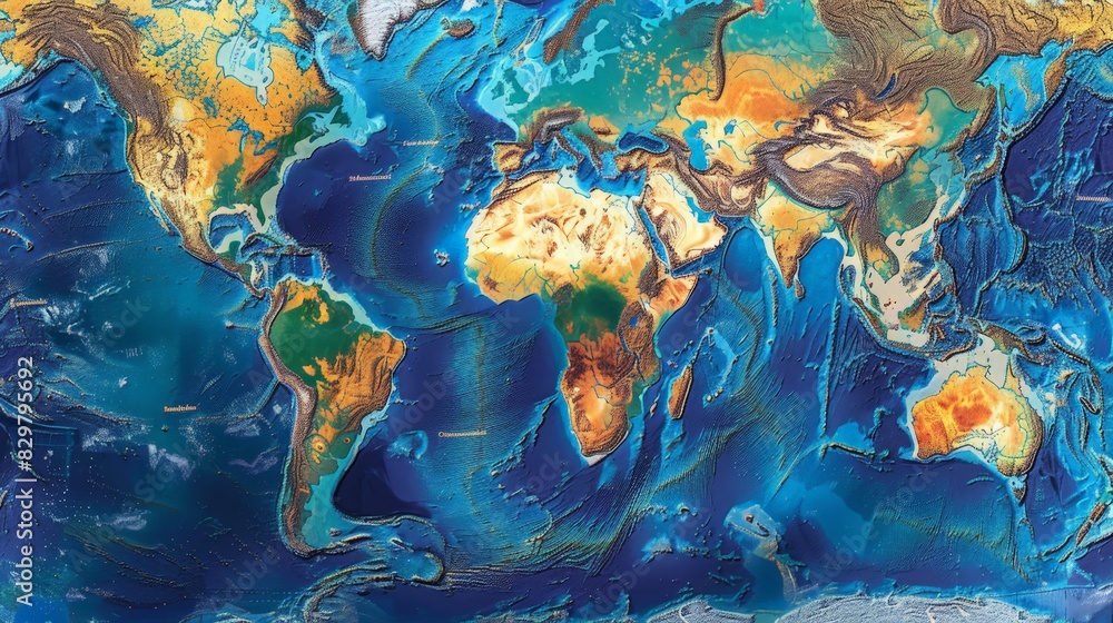 Illustrate a world map showing the distribution of major coral reefs ...