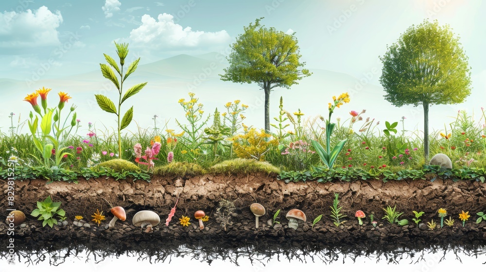 A graphic illustration showing the cycle of nutrients in agriculture ...