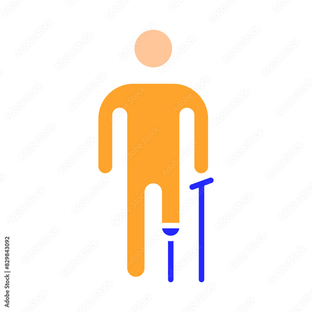 Prosthetic leg icon. Trauma, disabled person, people with disabilities ...