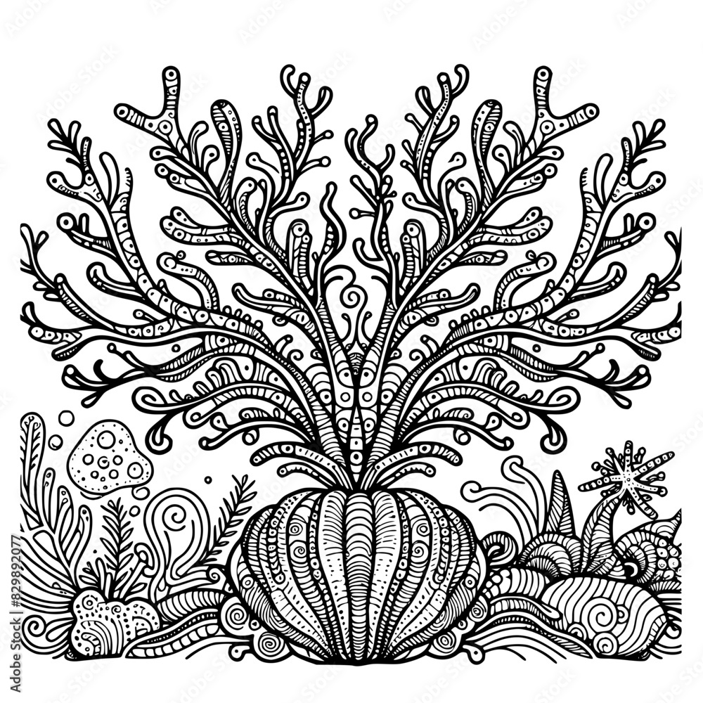 Ocean Plants SVG, Sea SVG, Seaweed SVG, Clam with pearl SVG, Coral SVG ...