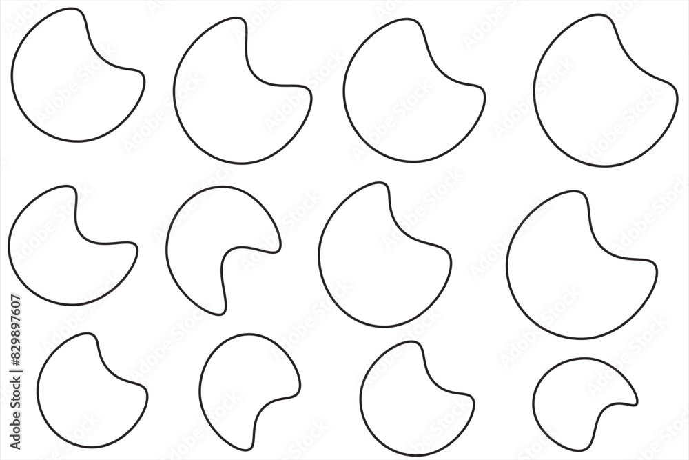 Random blob shapes. Organic blobs set. Rounded abstract organic shapes ...