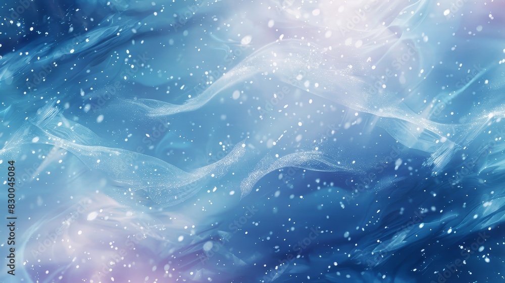 Winter-themed background with flowing gradients misty overlays and ...