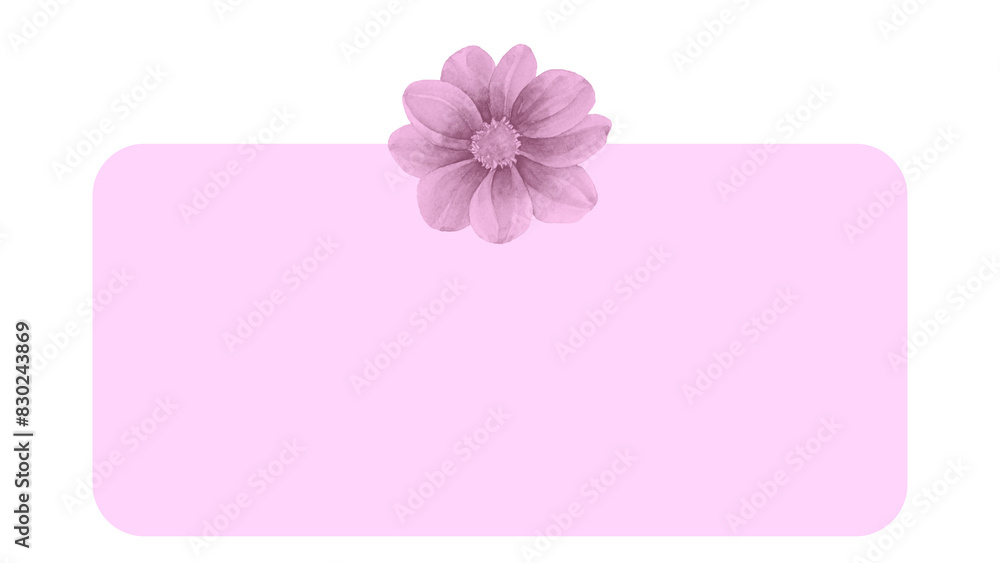 sticker Cute Floral Name Tag with transparent background, pastel pink ...