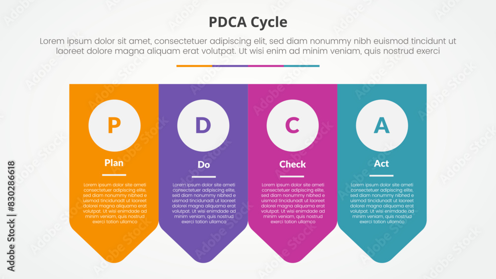 PDCA plan do check act framework infographic concept for slide ...