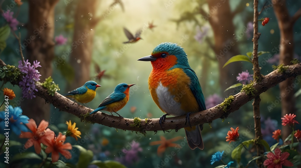 birds and nature background and wallpaper Stock Illustration | Adobe Stock