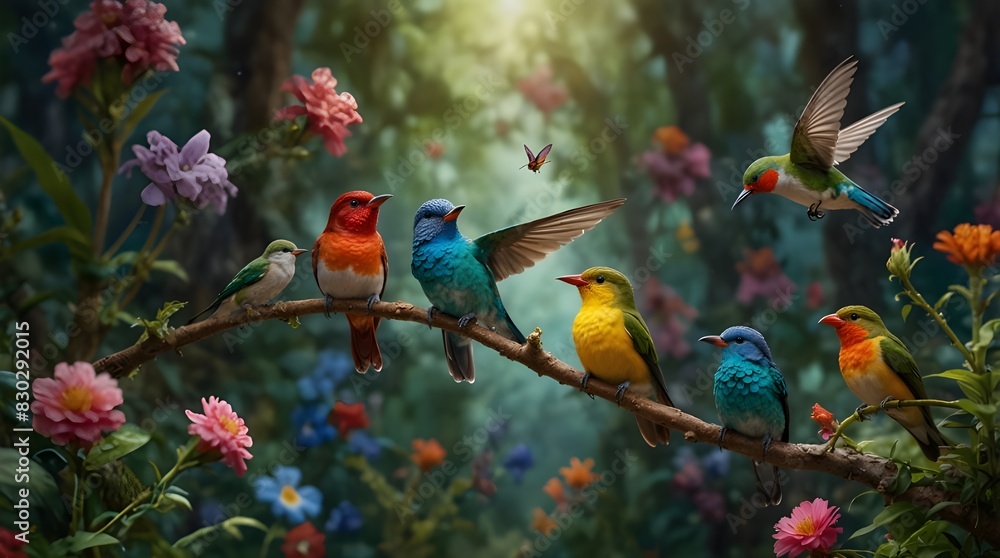 birds and nature background and wallpaper Stock Illustration | Adobe Stock