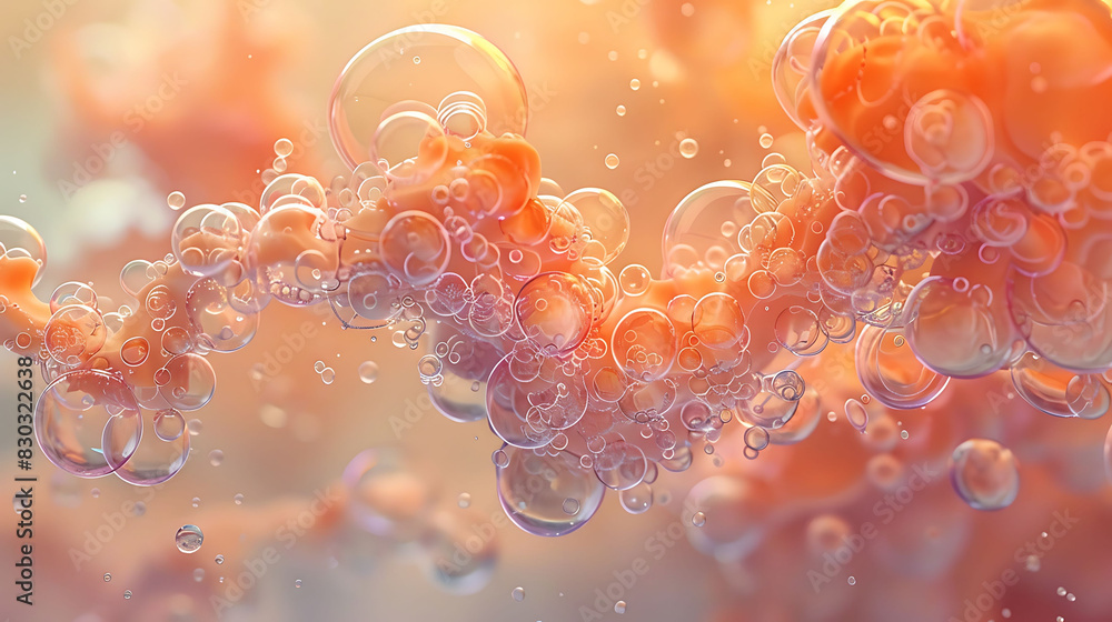 Abstract art of chemical reaction involving saponification showcasing ...