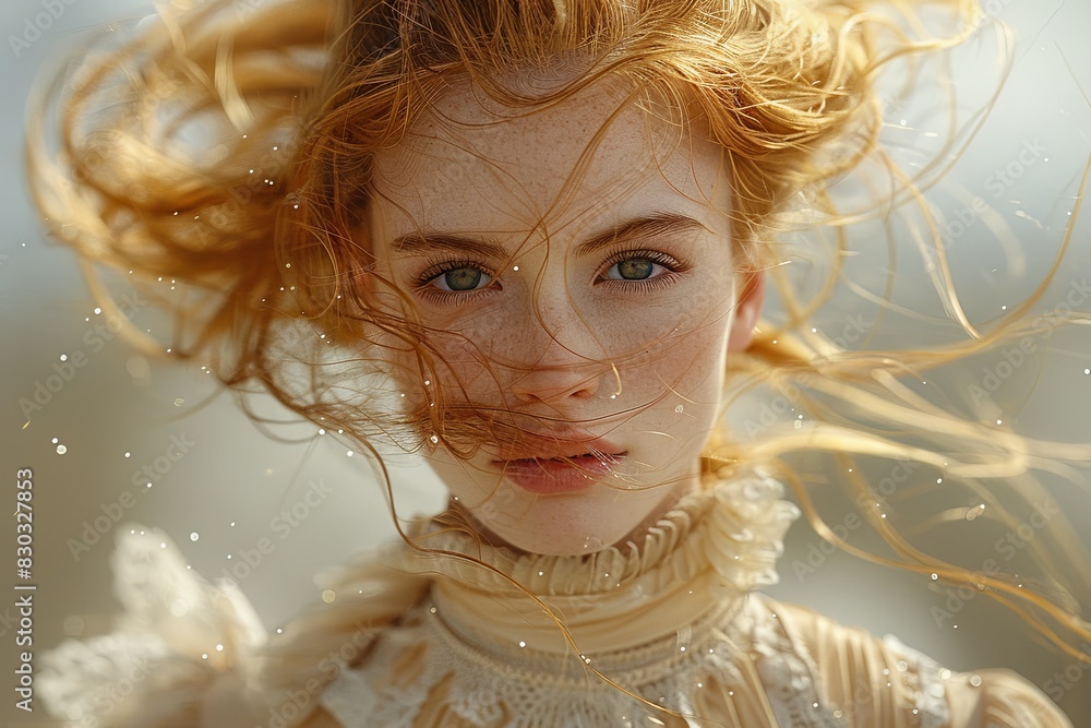 Radiant Lady with Long Golden Tresses - Mesmerizing Full Figure View in ...