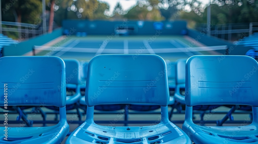 Tennis Courts Spectator Experience: A photo illustrating empty tennis ...