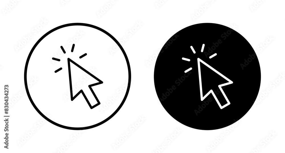Click icon vector isolated on white background. Cursor icon. Computer mouse click cursor black ...