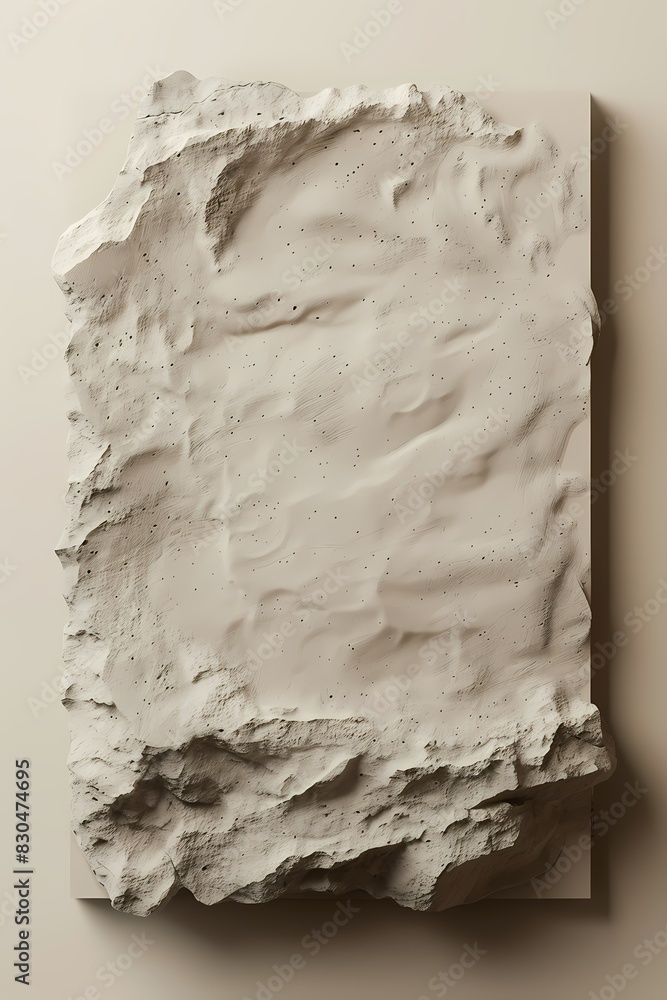 Mock up blank paper concrete cement board plate box on neutral ...
