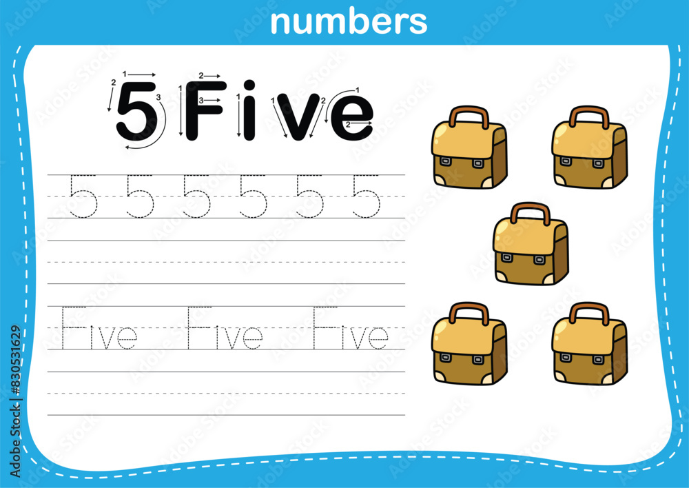 Connecting dot and printable numbers exercise for preschool and ...