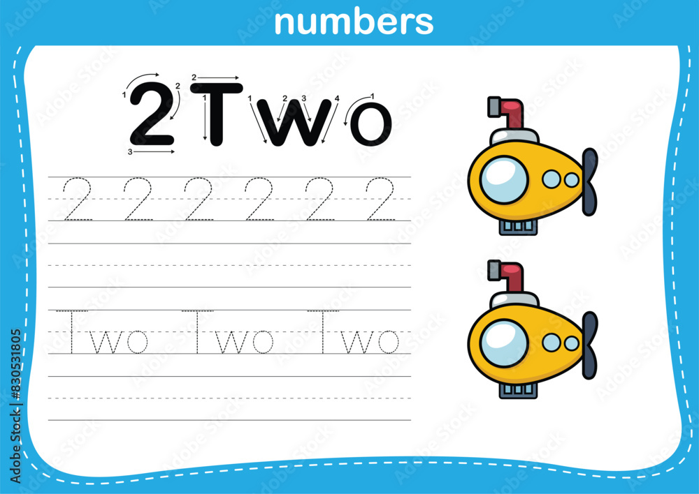 Connecting dot and printable numbers exercise for preschool and ...