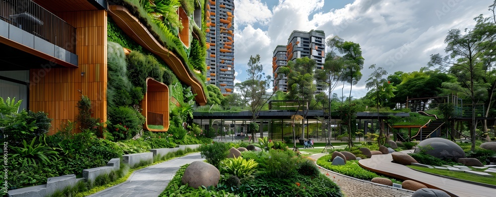 Innovative High Density Urban Park with Vertical Gardens and Play ...