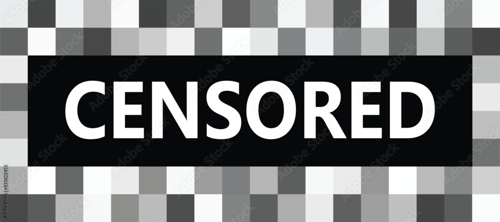 Censor pixel sign bar icon. Censorship square sign. Censor blur ...