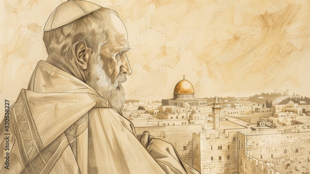 St. Cyril of Jerusalem Reflecting in Ancient Jerusalem, Biblical ...