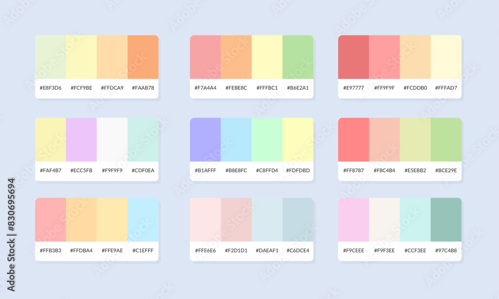 Pantone colour palette catalog samples. Color swatch. Set of abstract ...