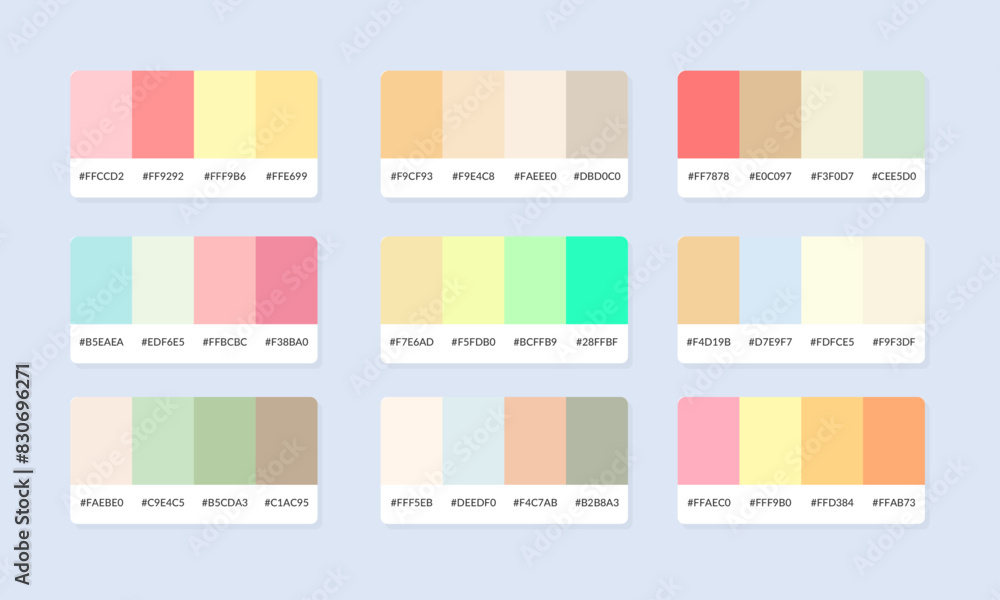 Pantone colour palette catalog samples. Color swatch. Set of abstract ...
