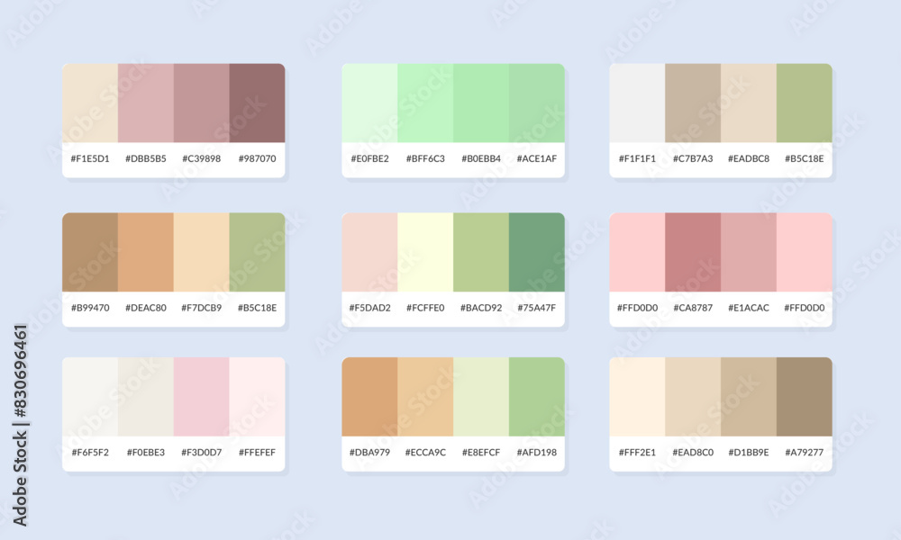 Pantone colour palette catalog samples. Color swatch. Set of abstract ...