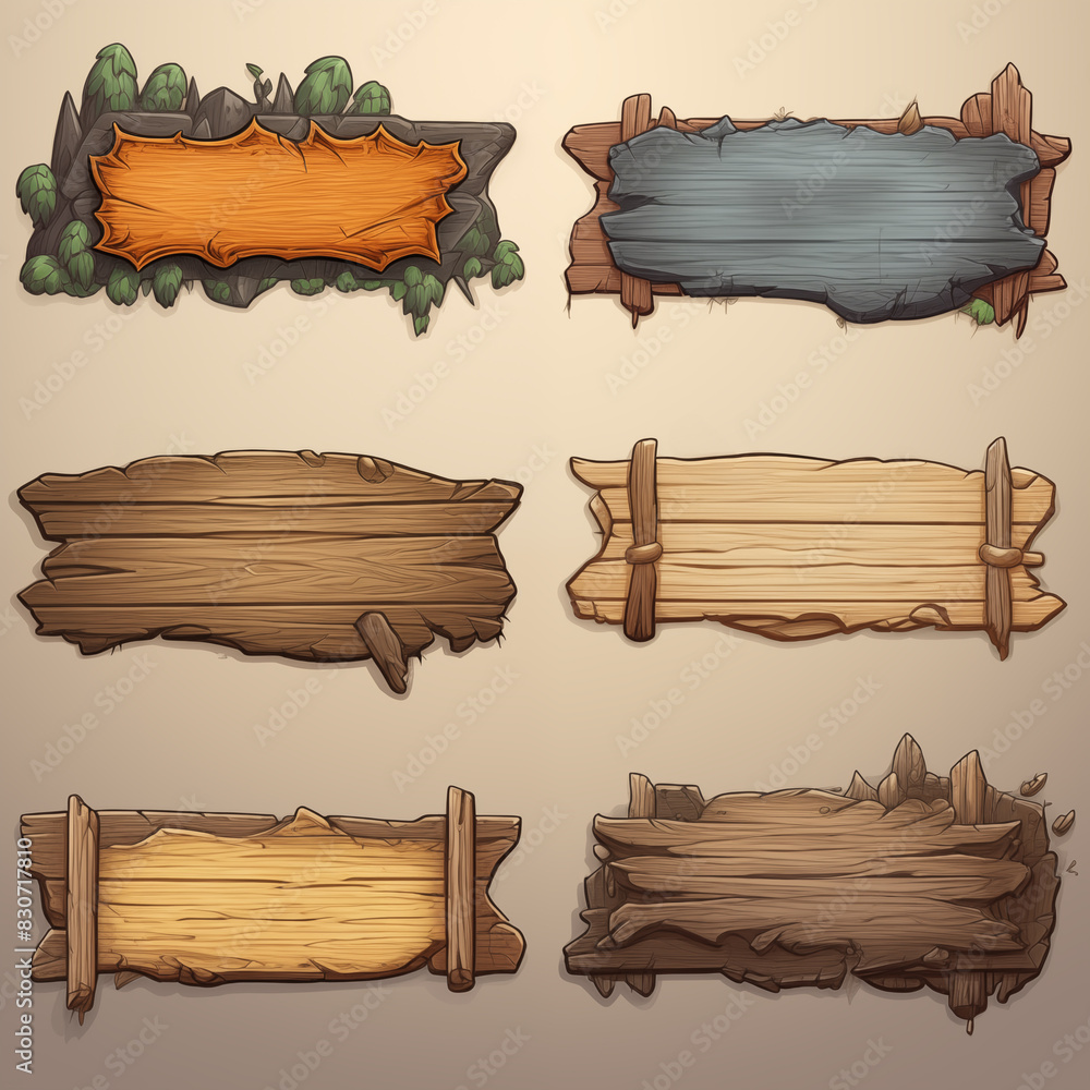 cartoon wooden road sign Stock Illustration | Adobe Stock