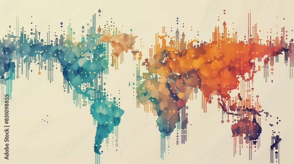 Create a world map showing the distribution of human population in ...