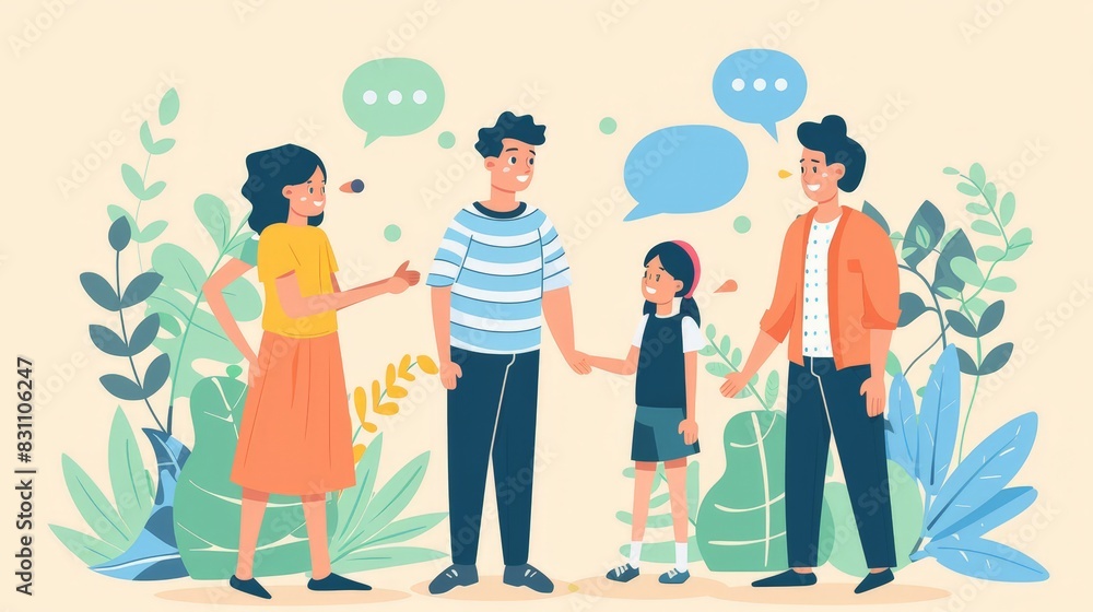 Design a visual guide to effective family communication. Include tips for active listening ...