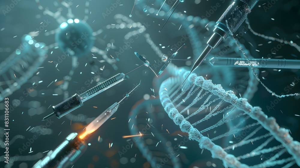 Futuristic Genetic Editing Process with CRISPR Cas9 Tools and ...