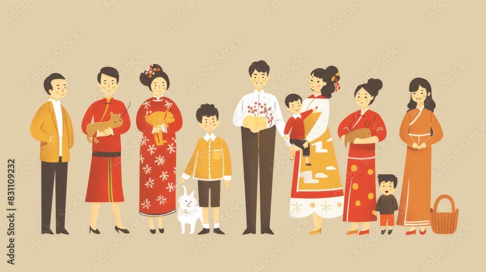 Design an infographic showcasing multicultural families. Highlight the ...
