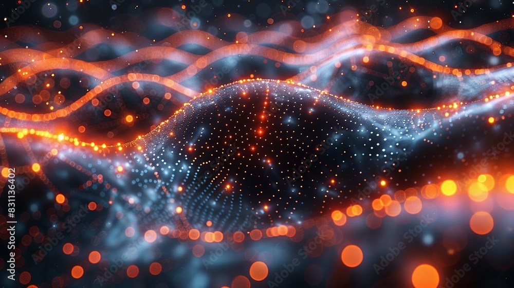 Artistic representation of quantum superposition within an AI neural ...
