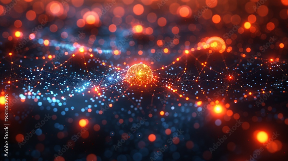 Artistic representation of quantum superposition within an AI neural ...