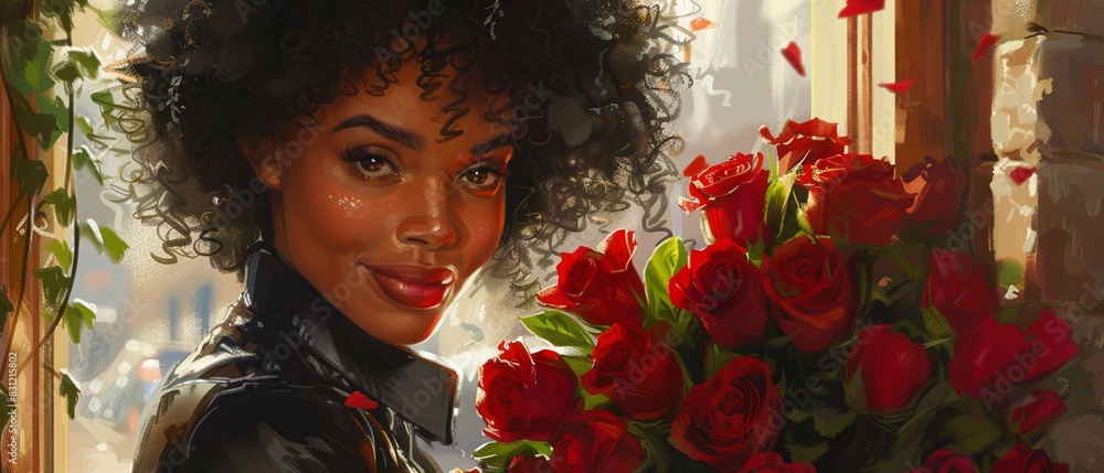 debonair T800 comes to the door of a young beautiful African American ...