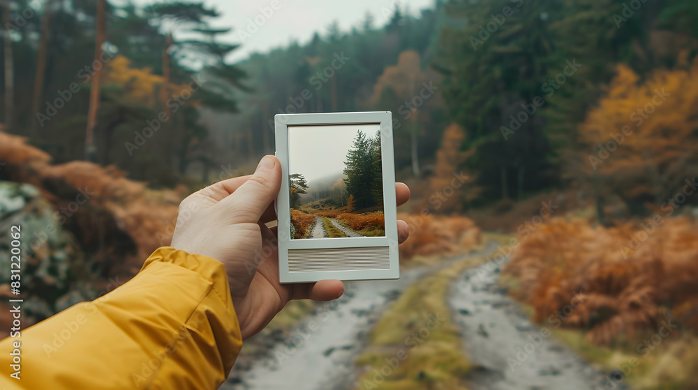 Charming High Resolution Nature Scene Polaroid Border Frame Mockup ...