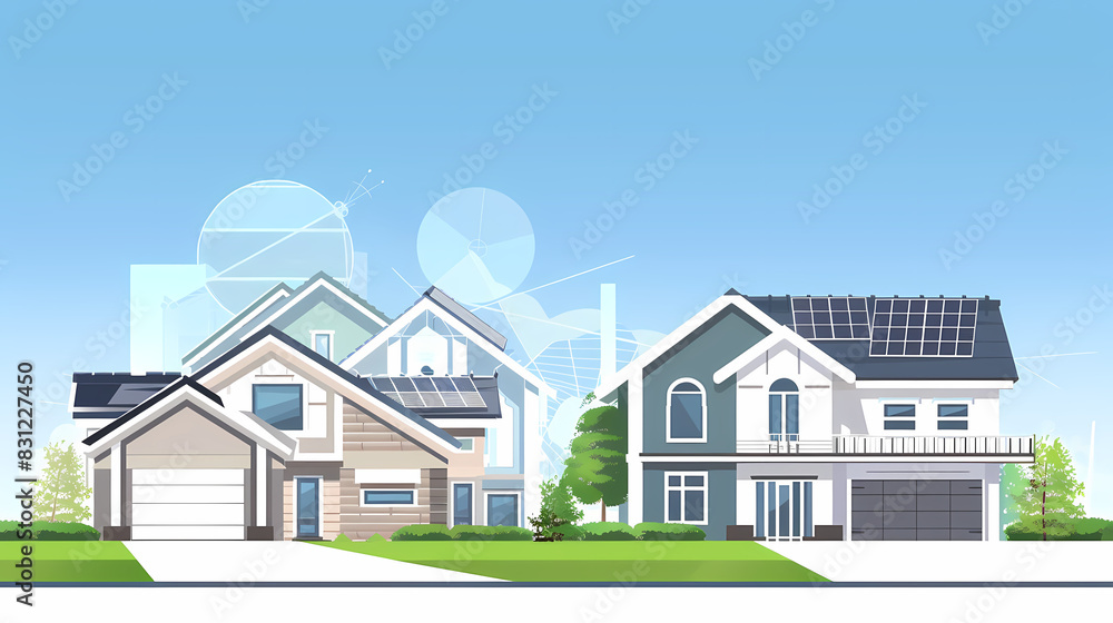 set Classic and modern family house residential apartment buildings ...