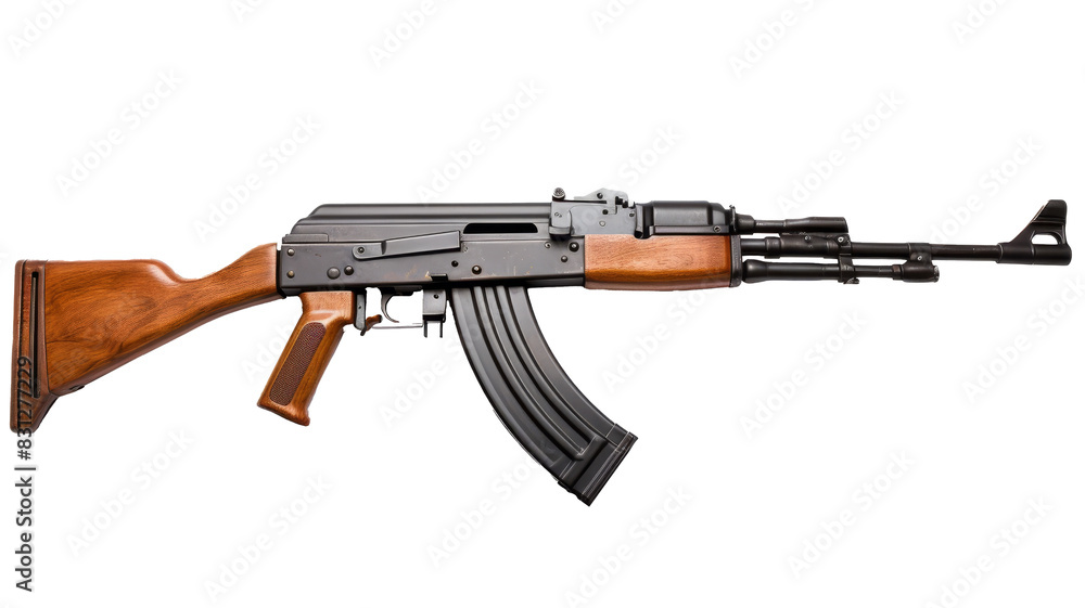 Russian weapon automatic machine assault rifle isolated on transparent ...
