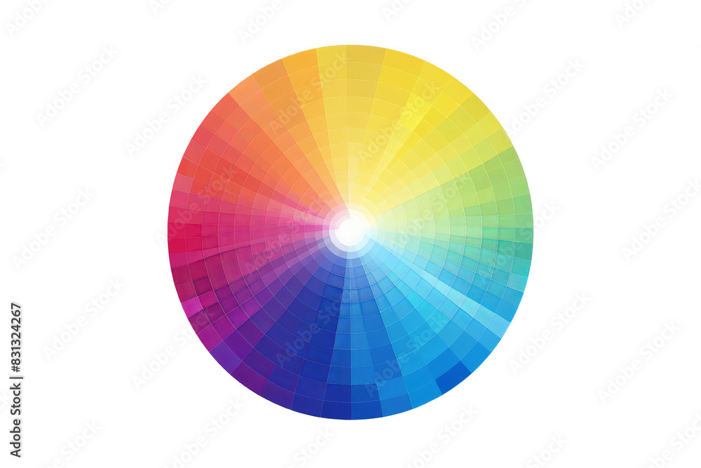 Vibrant color wheel illustration displaying the full spectrum of colors ...