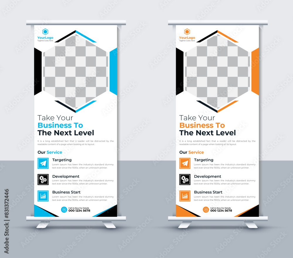 Modern corporate roll up banner design template, Vector Illustrator Stock Vector | Adobe Stock