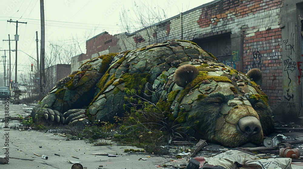 Intricate photo manipulation combining wildlife and urban settings to ...