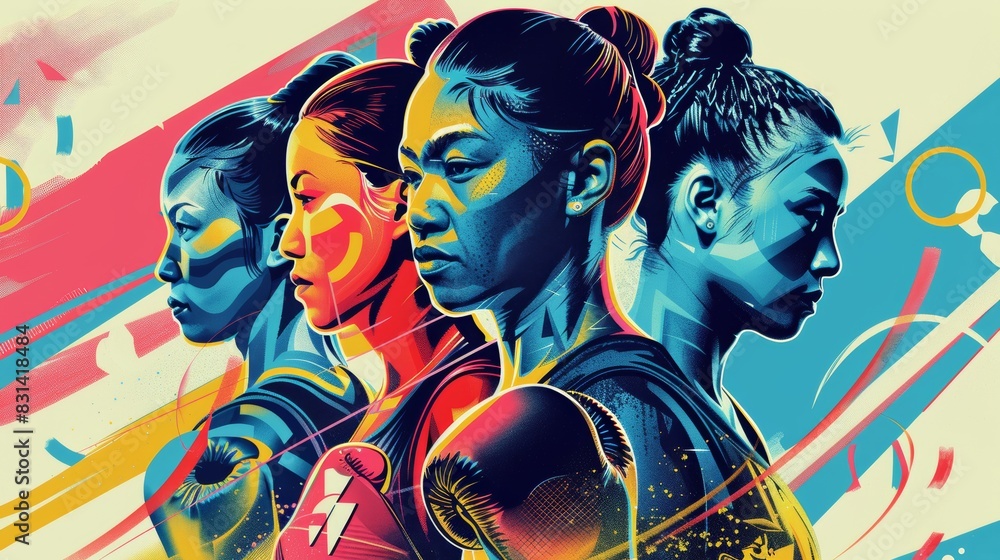 Empowering Women's Olympic Boxing Finals Poster - Bold Illustrations ...