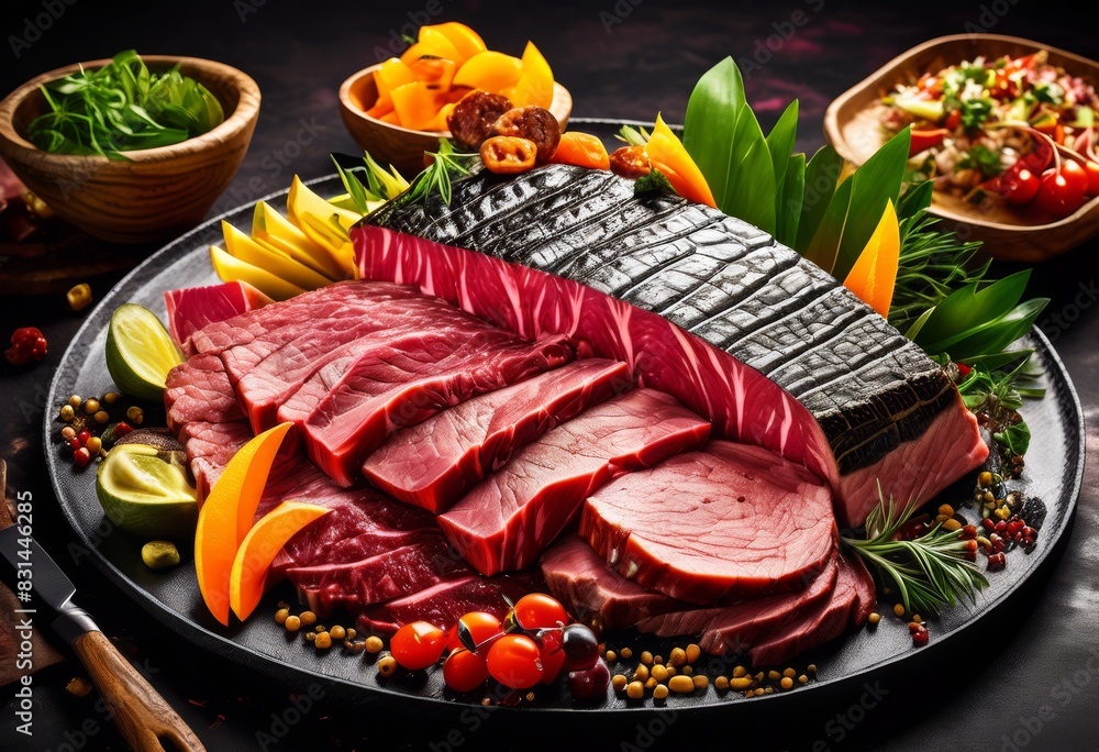exotic meat dishes platter kangaroo culinary delights menu, crocodile ...
