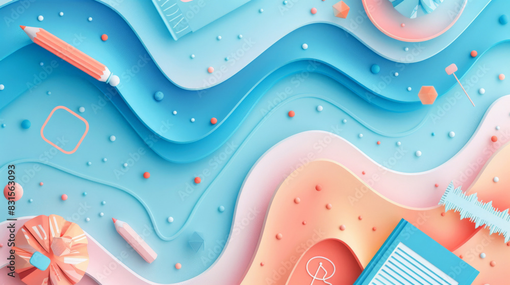 modern, minimalist education background featuring gradient waves in ...