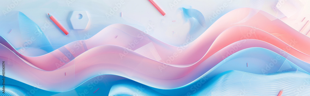 modern, minimalist education background featuring gradient waves in ...