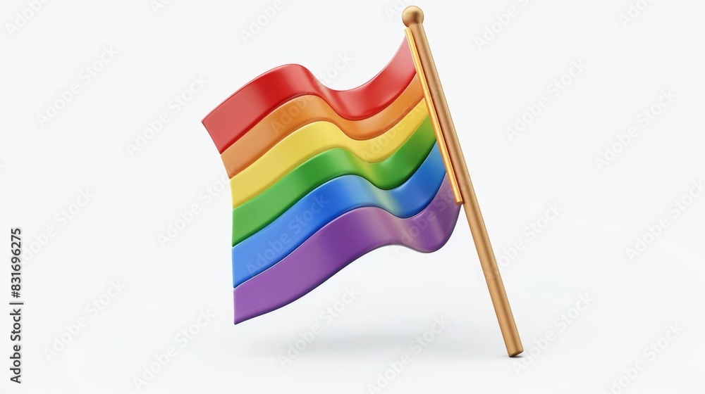 Vibrant Hyper Realistic Emoji of Pride Flag Symbolizing LGBTQ+ Equality ...