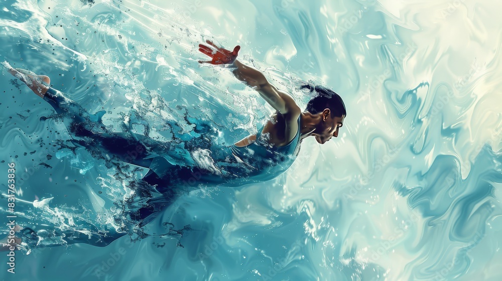 Dynamic digital artwork captures the peak moment of an olympic gymnast ...