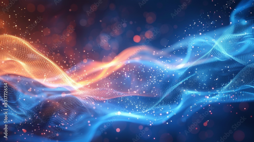 Dynamic Abstract Technology web Background with Particle Lines ...