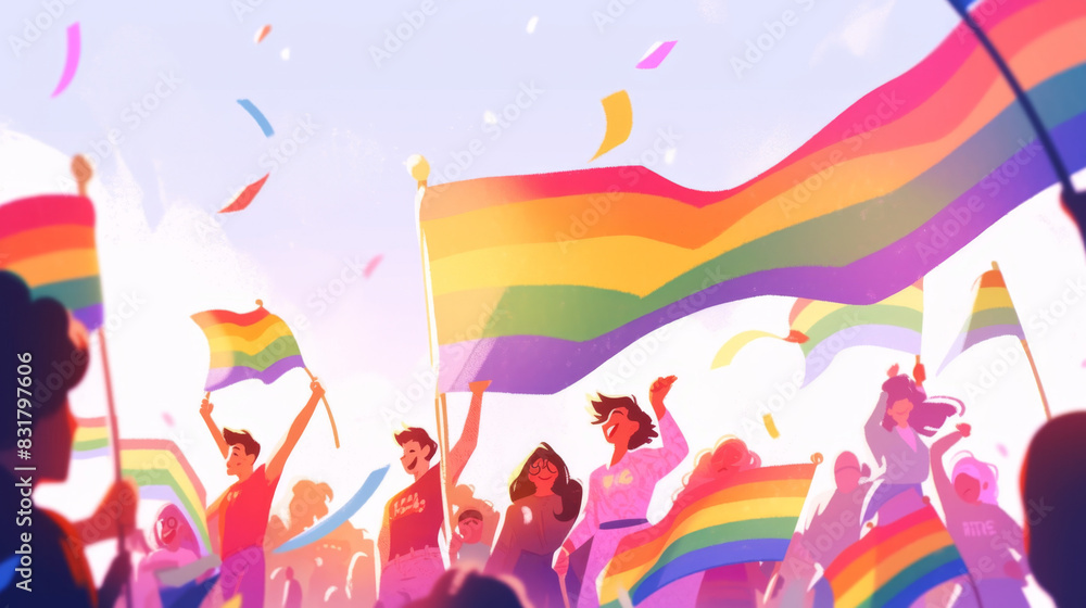 LGBT friend and couples with happiness and smile, Pride month , gay and ...