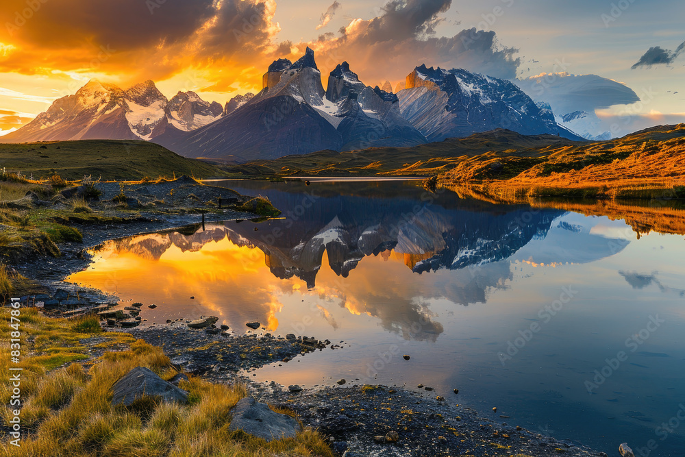 The breathtaking natural beauty of the soaring mountains and glacial ...